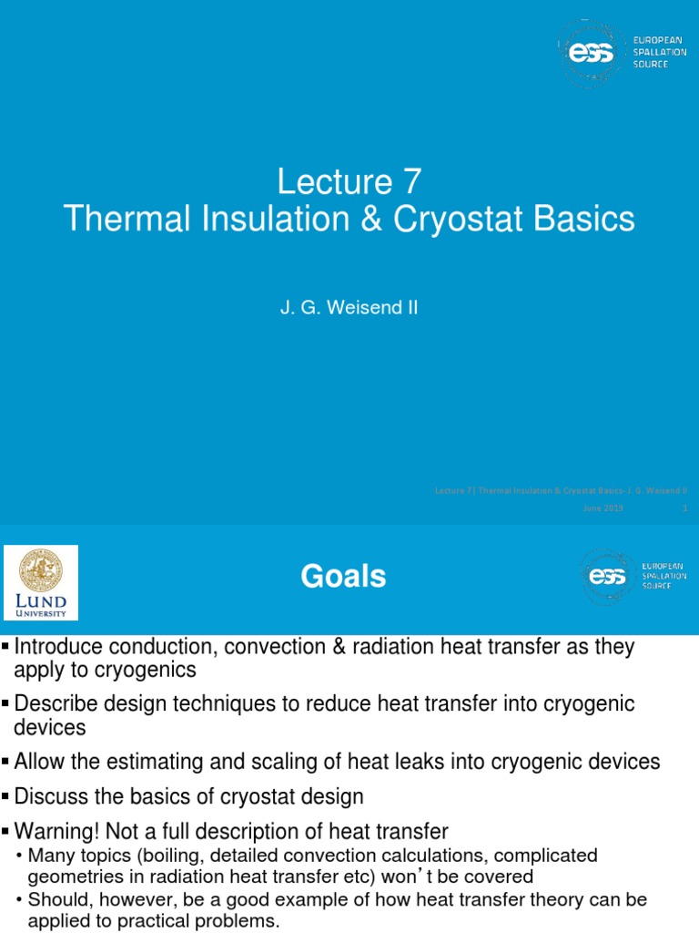 Cryostat design USPAS Lecture 7.pdf | PDF | Heat Transfer | Thermal ...