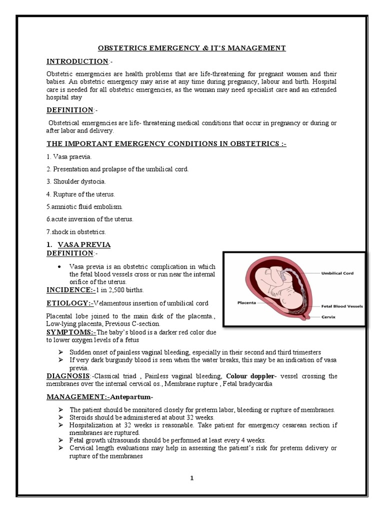 Obstetric Emergencies and Management Guide | PDF | Childbirth ...