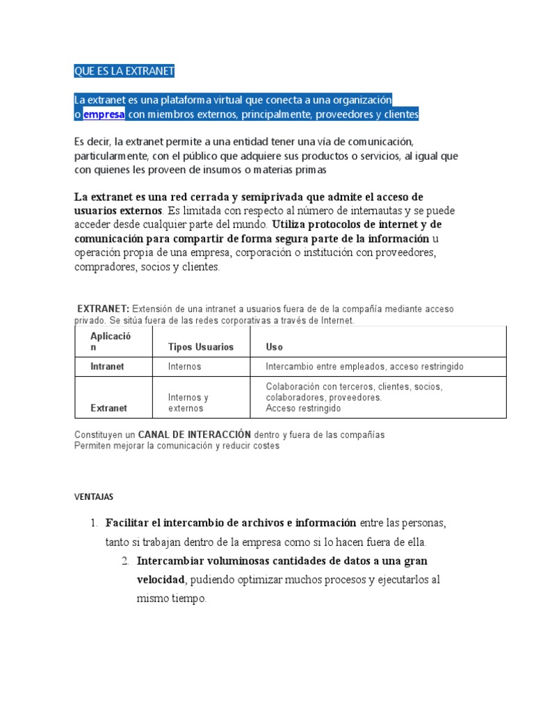 Que Es La Extranet | PDF | Internet | Business