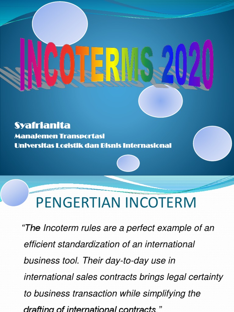 Pengertian dan Jenis Incoterms 2020 | PDF