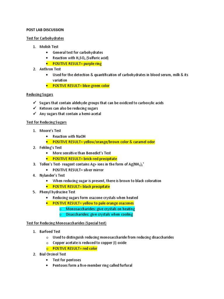 Carbohydrate Testing Methods Explained | PDF