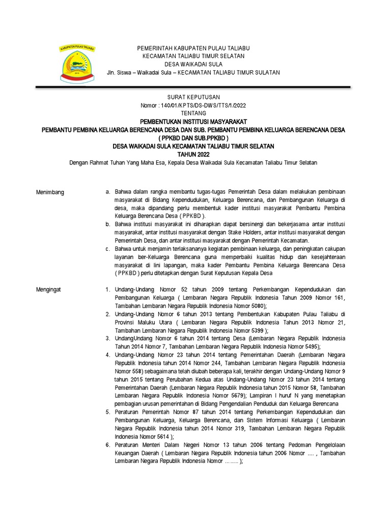 SK Kades PPKBD | PDF