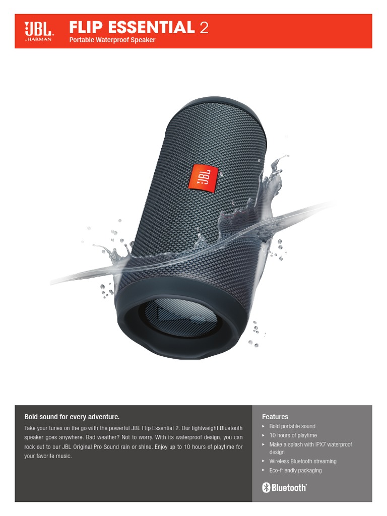 JBL Flip Essential Spec Sheet English | PDF | Loudspeaker | Sound