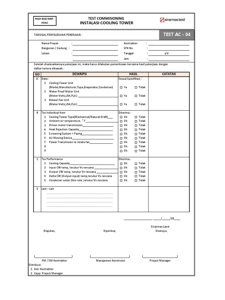 AC IP & CL Test Com Colling Tower | PDF