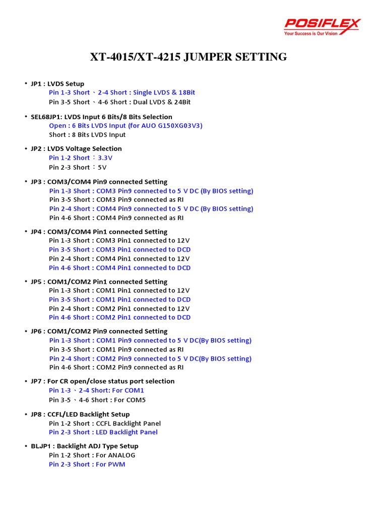 XT-4015 - XT-4215 Jumper Setting | PDF | Dos | Computer Hardware
