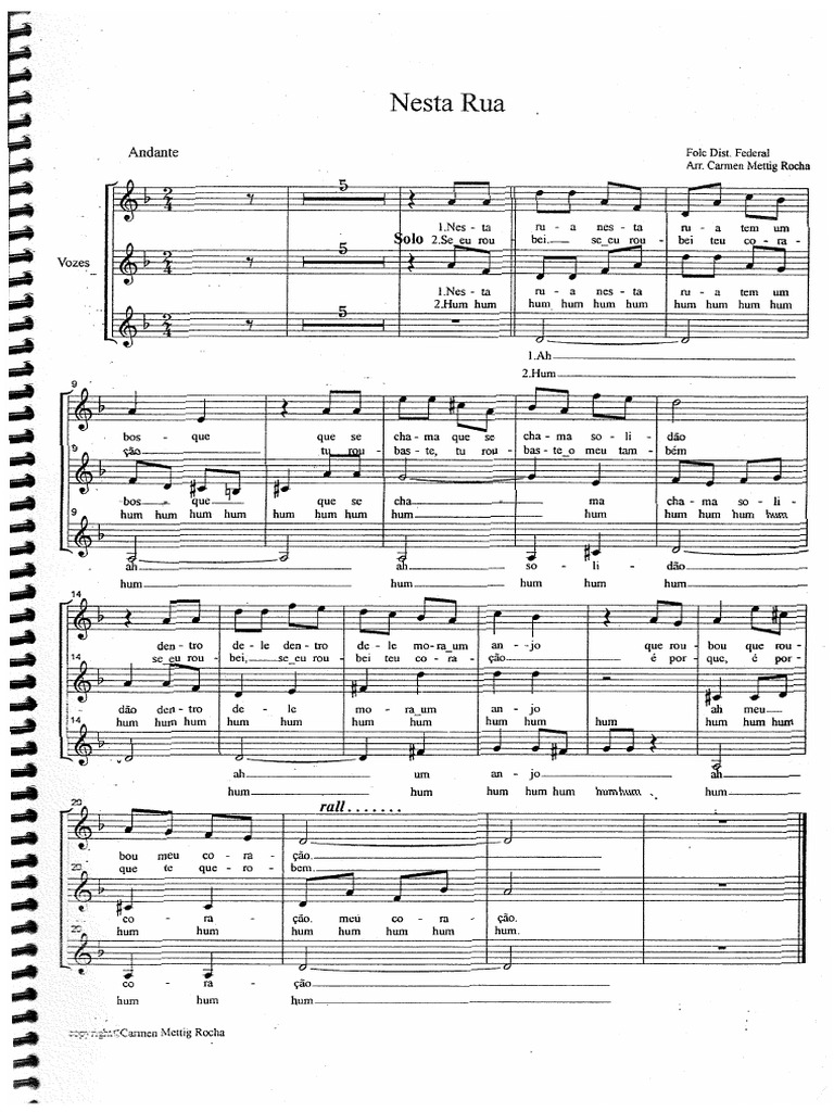 Nesta Rua (Arr. Carmen Mettig Rocha) | PDF