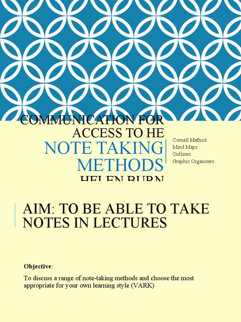Note-Taking-Methods PPT Rev Jan 2017 | PDF | Communication | Cognitive ...