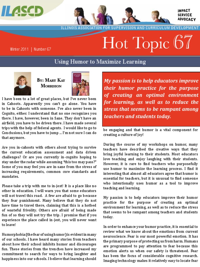 Hot Topic Using Humor To Maximize Learni | PDF | Humour | Teachers