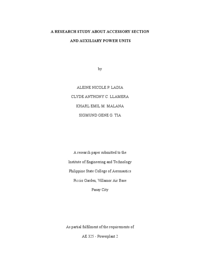 Research No. 02-LecMod 03-Group No. 05-BSAeE 3-4 | PDF | Engines ...