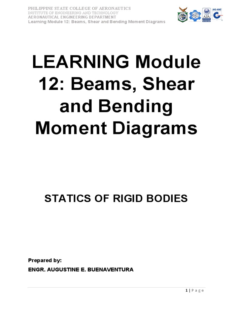 Beam Shear Moment Diagram Learning Module 12 | PDF | Bending | Beam (Structure)
