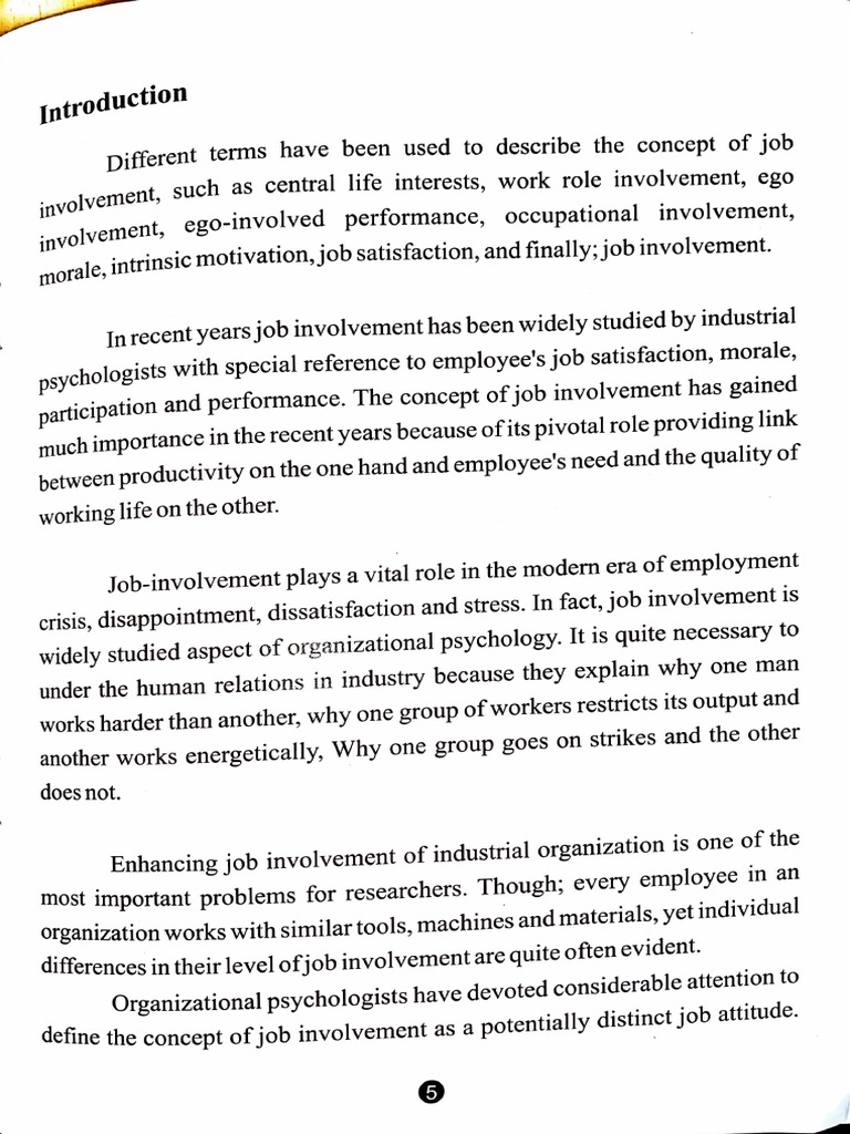 job involvement scale | PDF