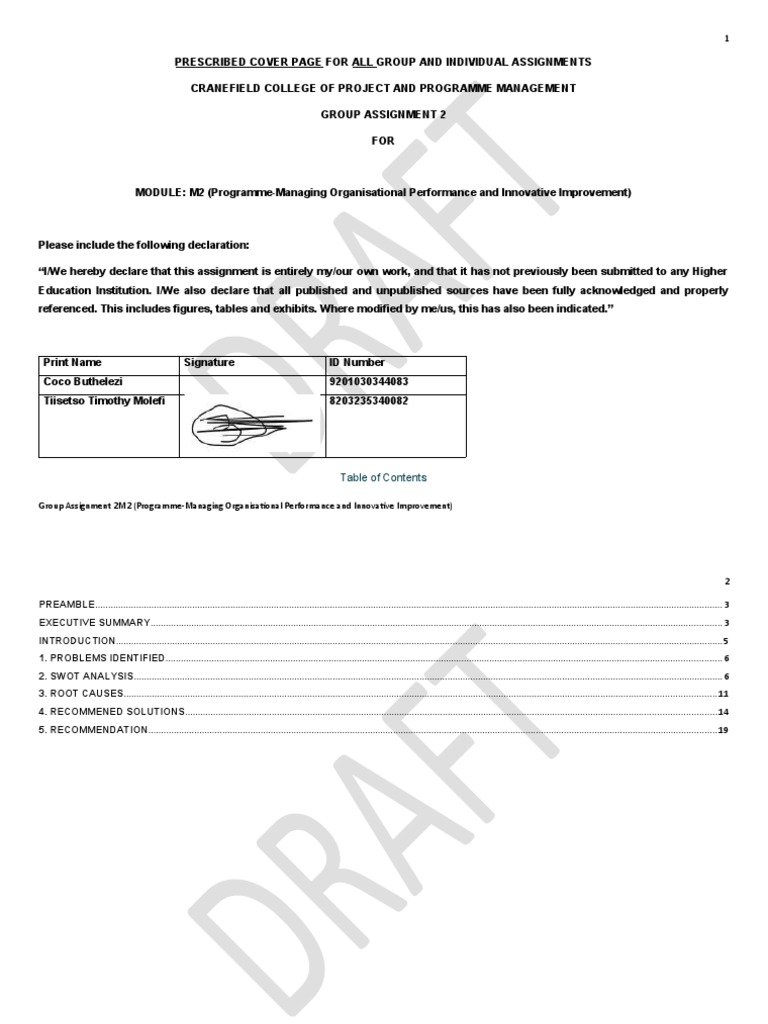 Project Management Assignment | PDF | Strategic Management | Leadership
