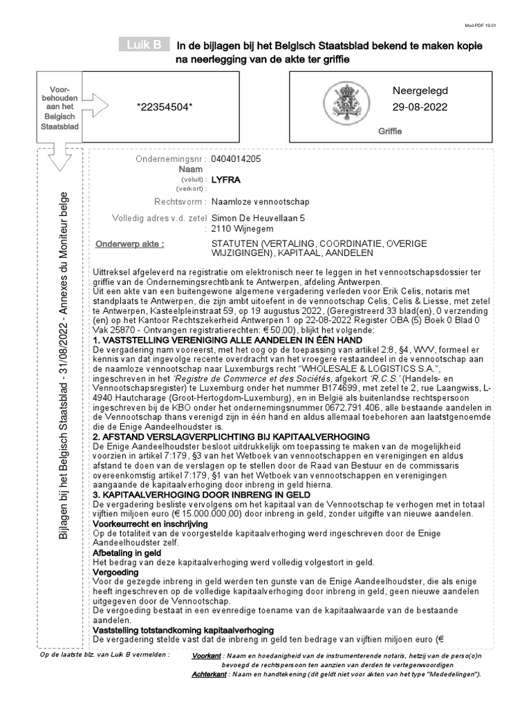 Luik B: 22354504 Neergelegd 29-08-2022 | PDF