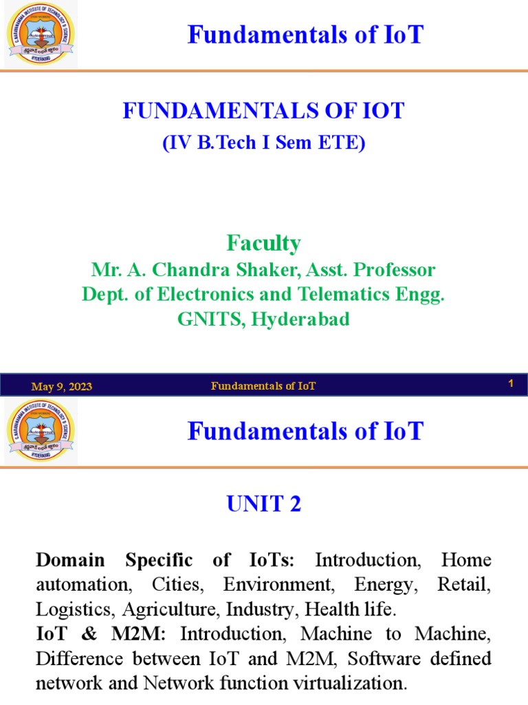 Fiot Unit 2 | PDF | Internet Of Things | Computer Network