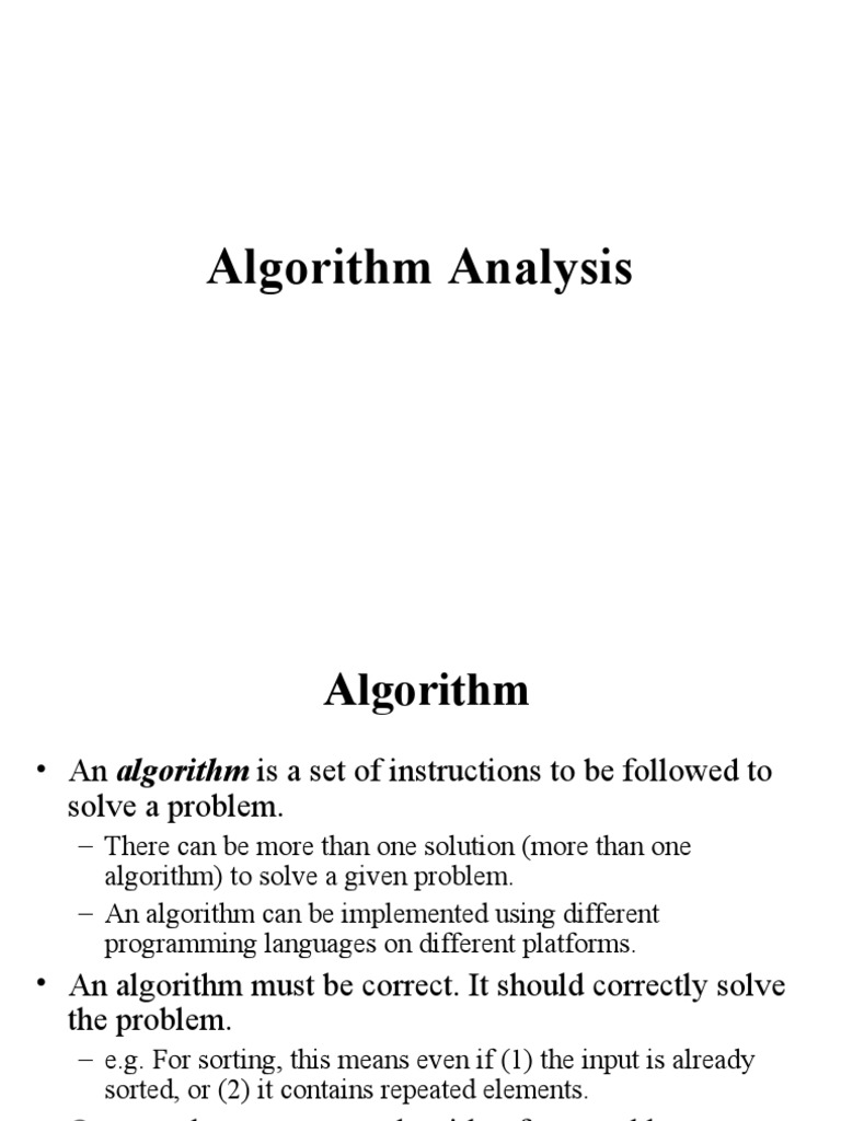Algorithm Analysis Pdf