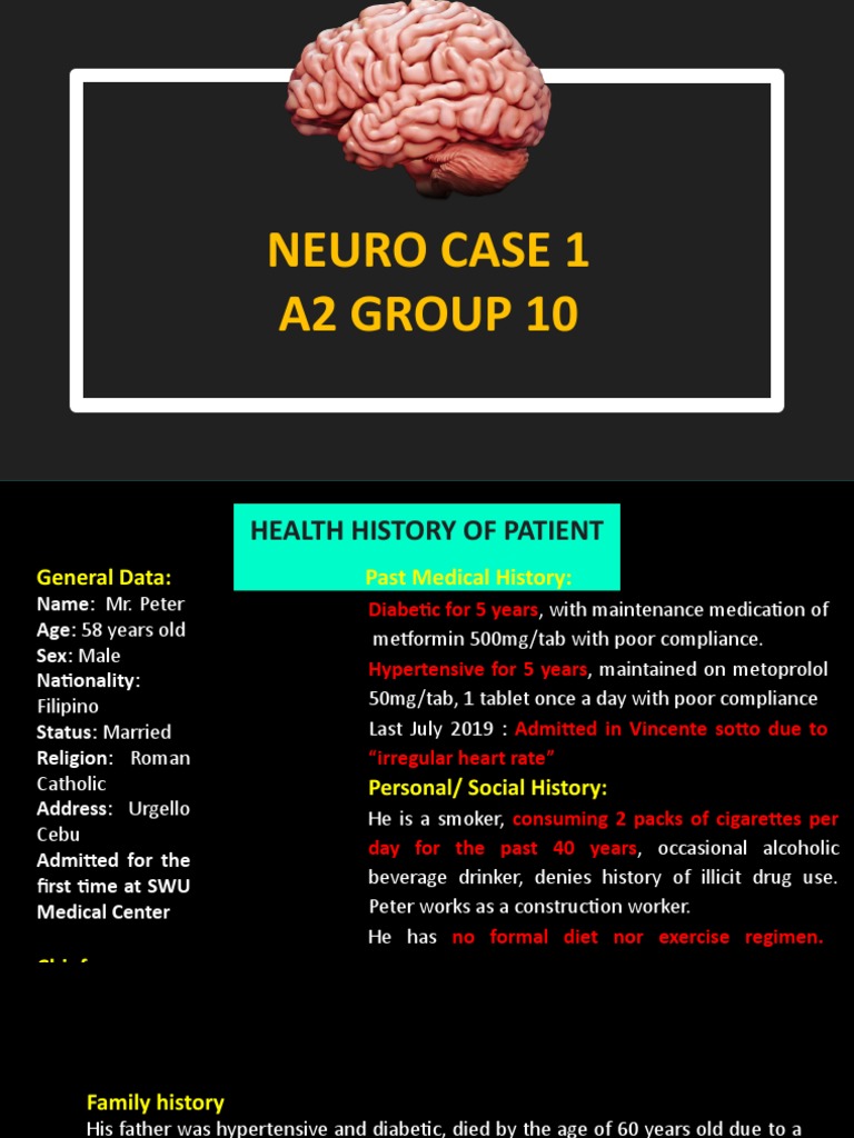 Kunwor Bishal Neuro Case 1 | PDF | Coagulation | Medical Specialties