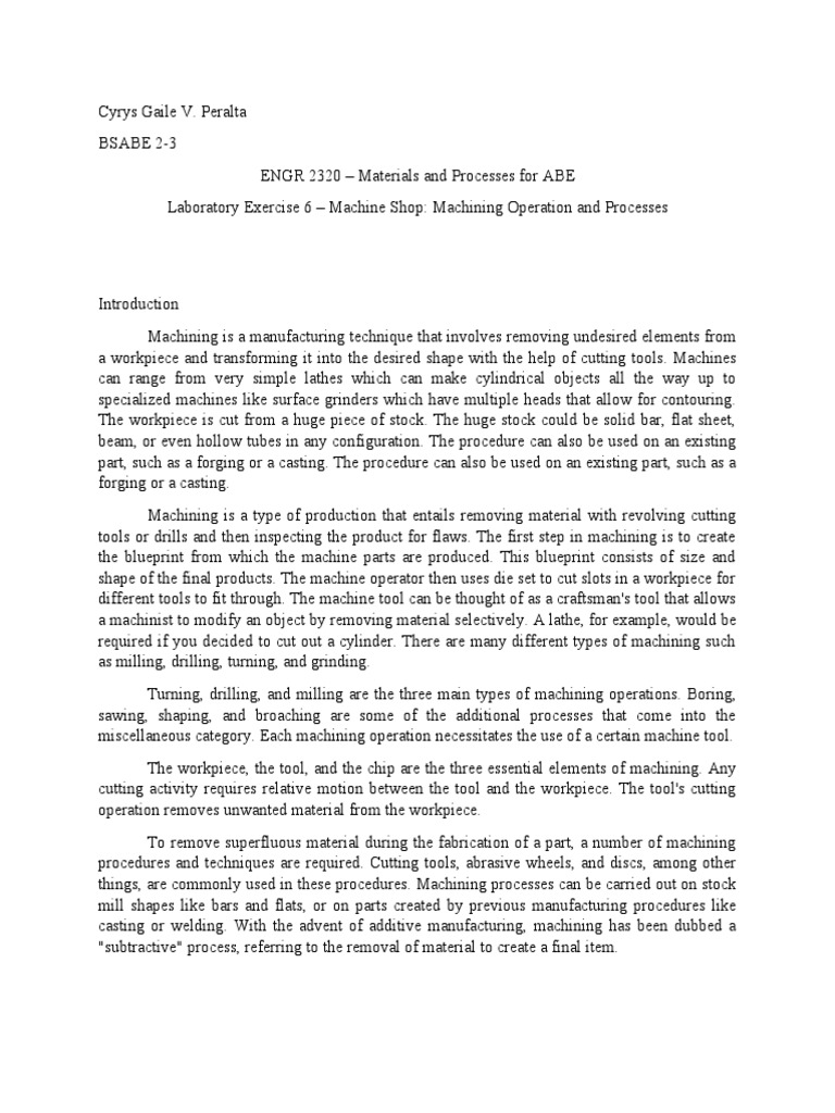 Laboratory 6 | PDF | Machining | Drilling