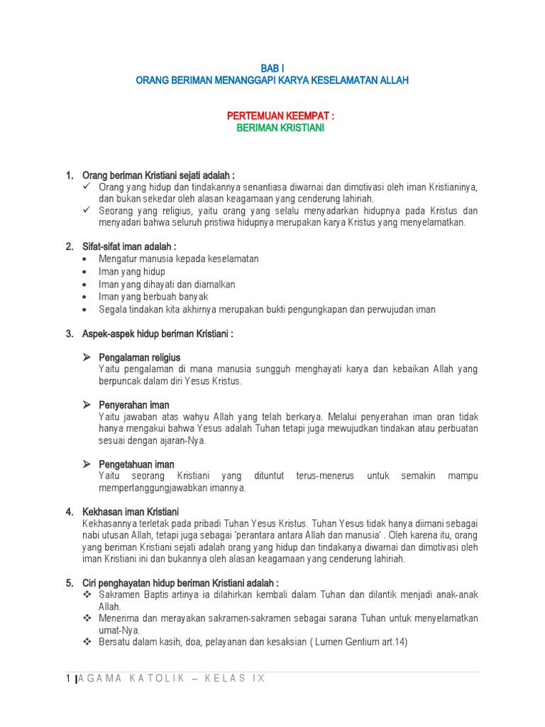Aspek-aspek Hidup Beriman Kristiani | PDF
