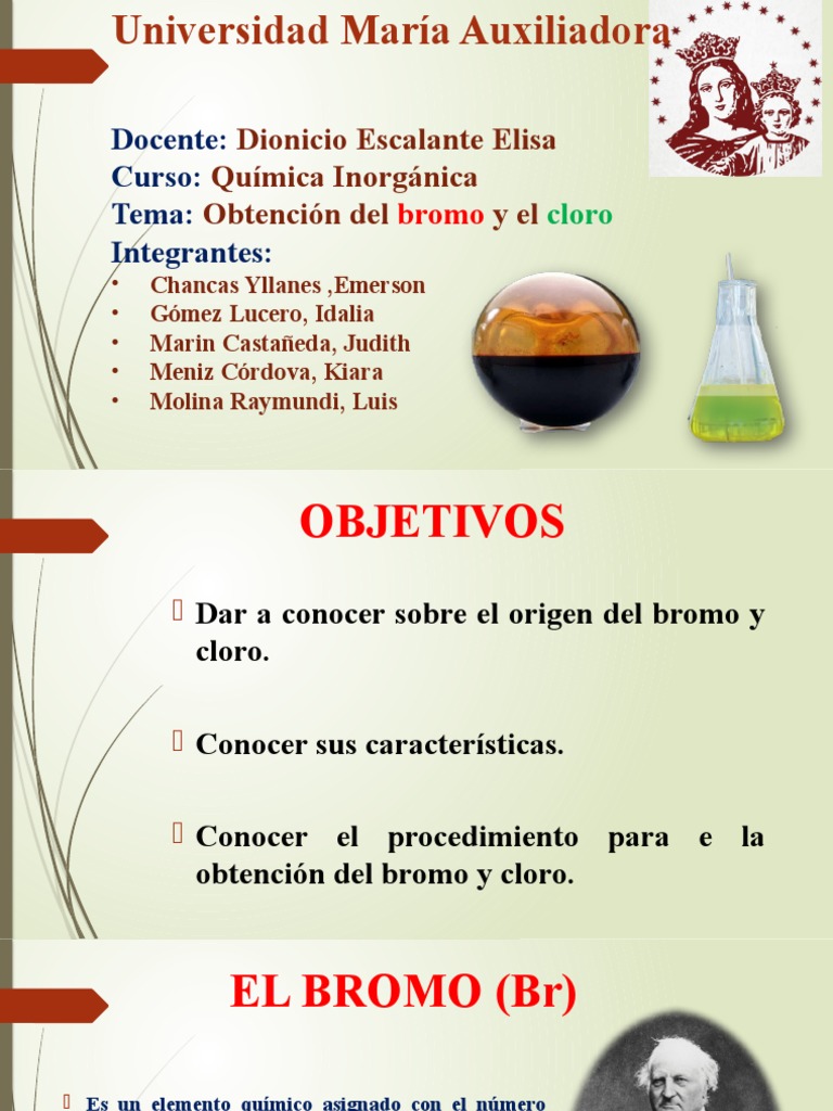 Obtención de Bromo y Cloro | PDF
