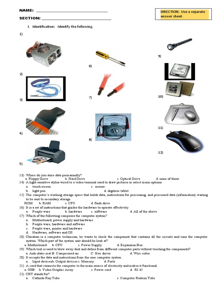 Summative Test Ict | PDF | Computer Hardware | Computer Data Storage