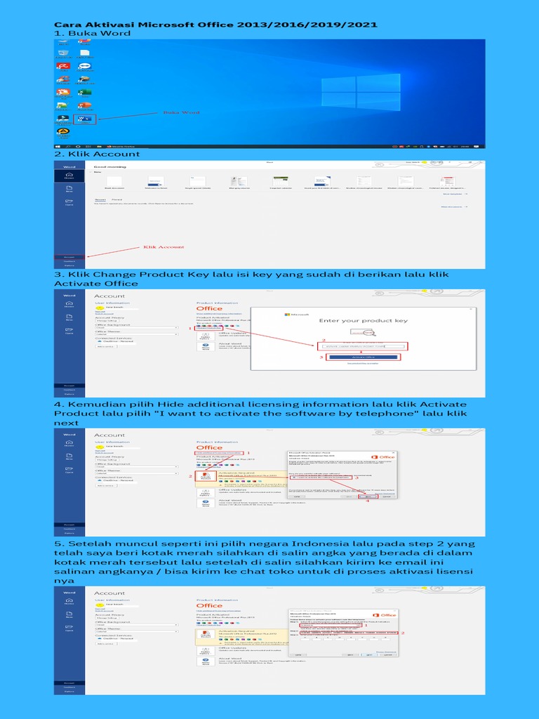 Cara Aktivasi Microsoft Office 2013-2016-2019-2021 PDF | PDF