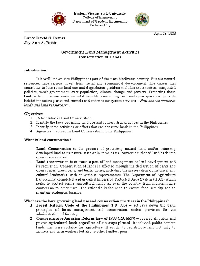 Conservation of Lands | PDF | Conservation Biology | Protected Area