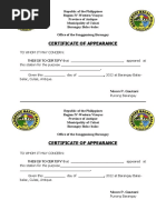 Certificate of Appearance Template | PDF