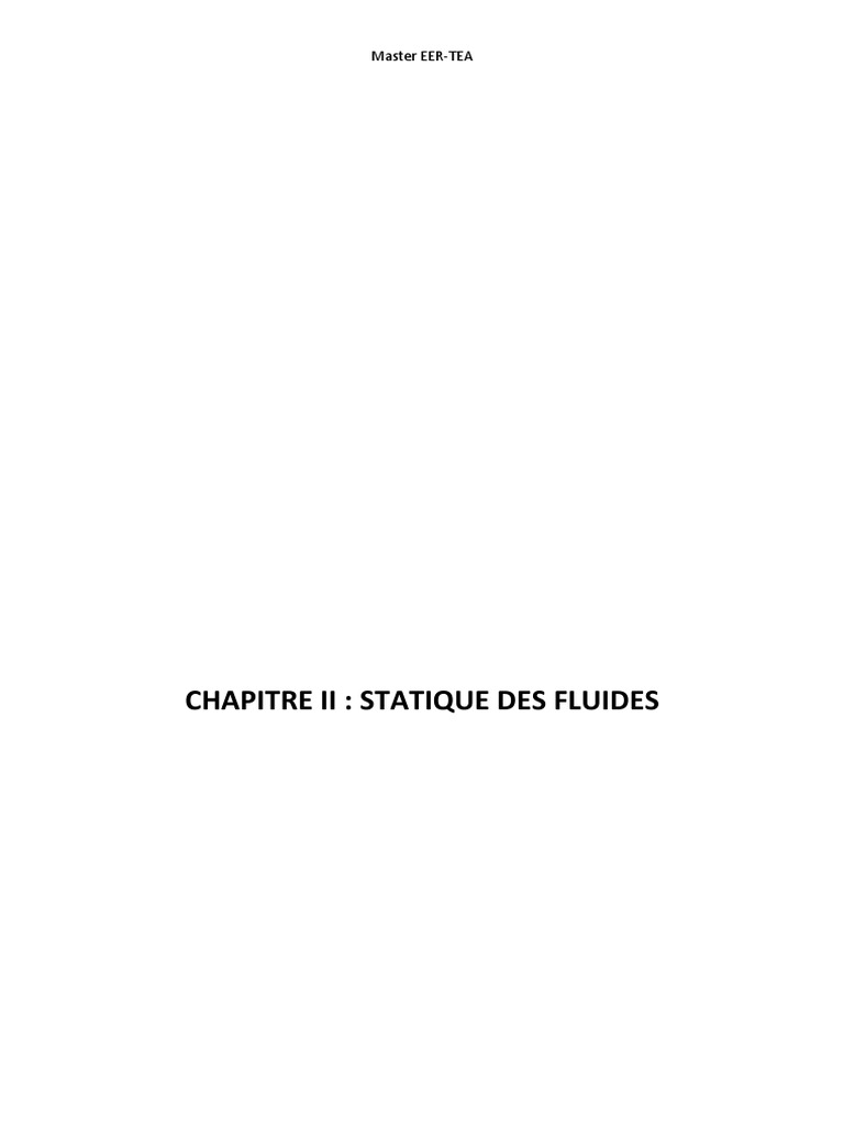Statique des Fluides : Équilibres et Équations | PDF | Pression ...