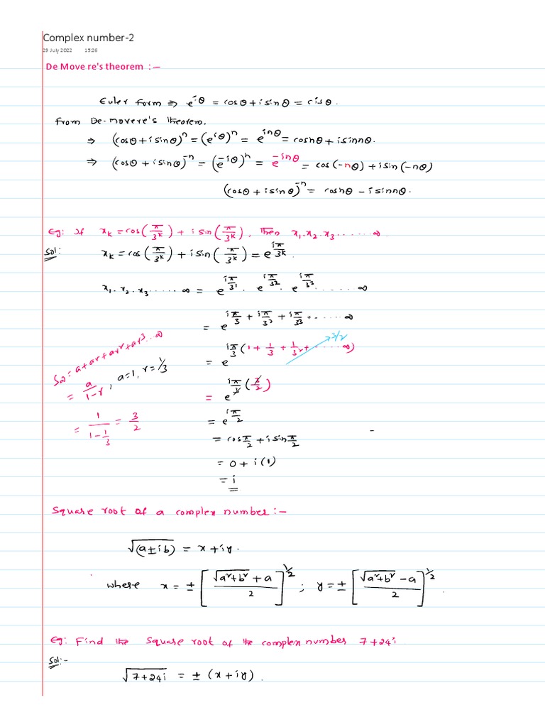 De Moivre's Theorem & Cube Roots | PDF | Science & Mathematics