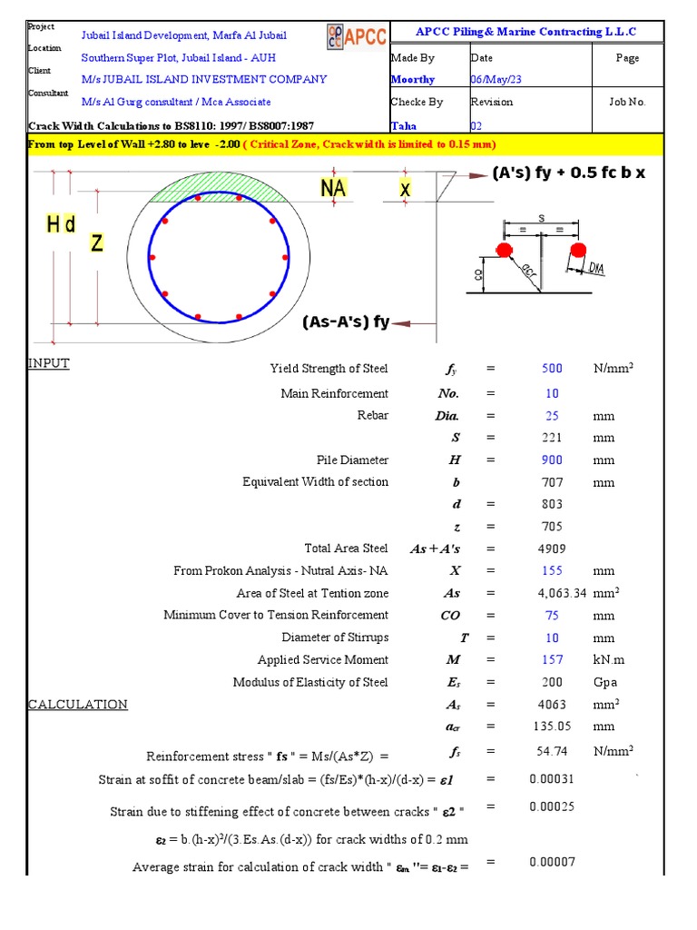 Crack Width - Moment - Circular Section | PDF | Strength Of Materials ...