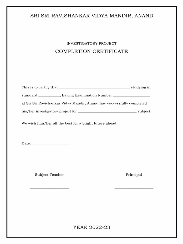 Investigatory Project Certificate v4 | PDF