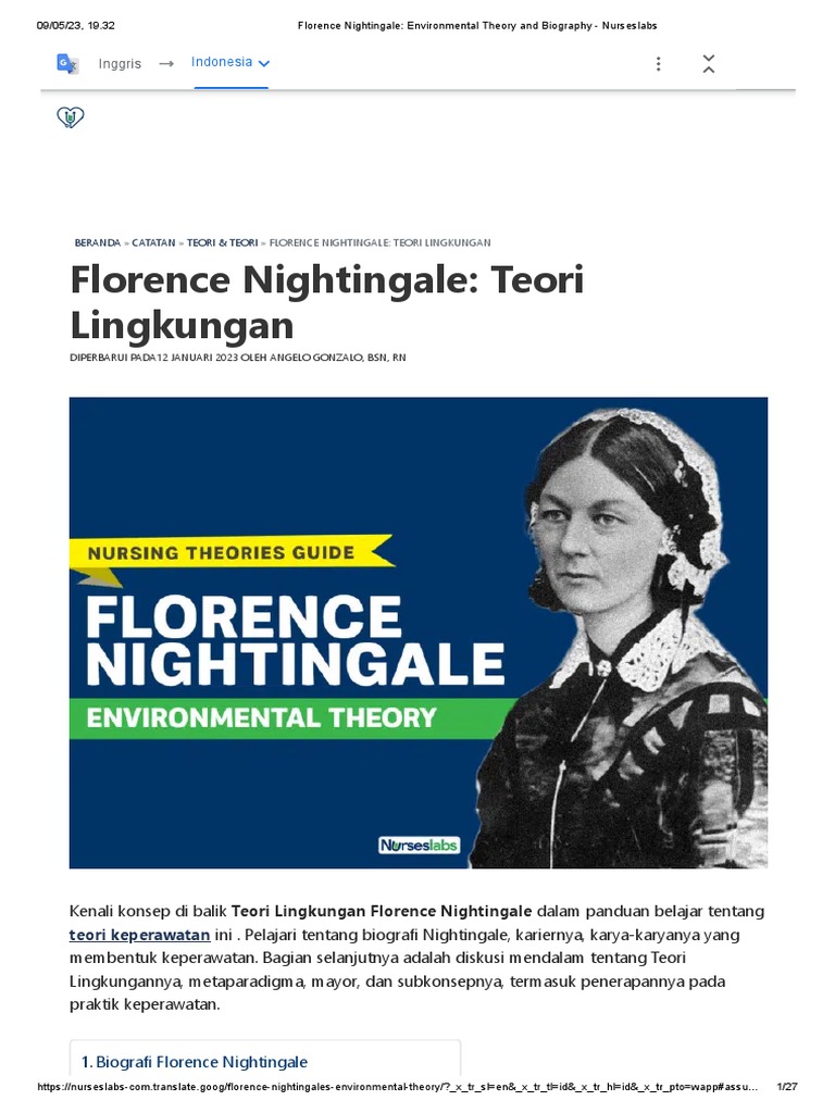 Florence Nightingale - Environmental Theory and Biography - Nurseslabs ...