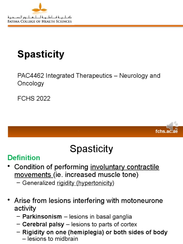 Spasticity and Management | PDF | Epidemiology | Diseases And Disorders