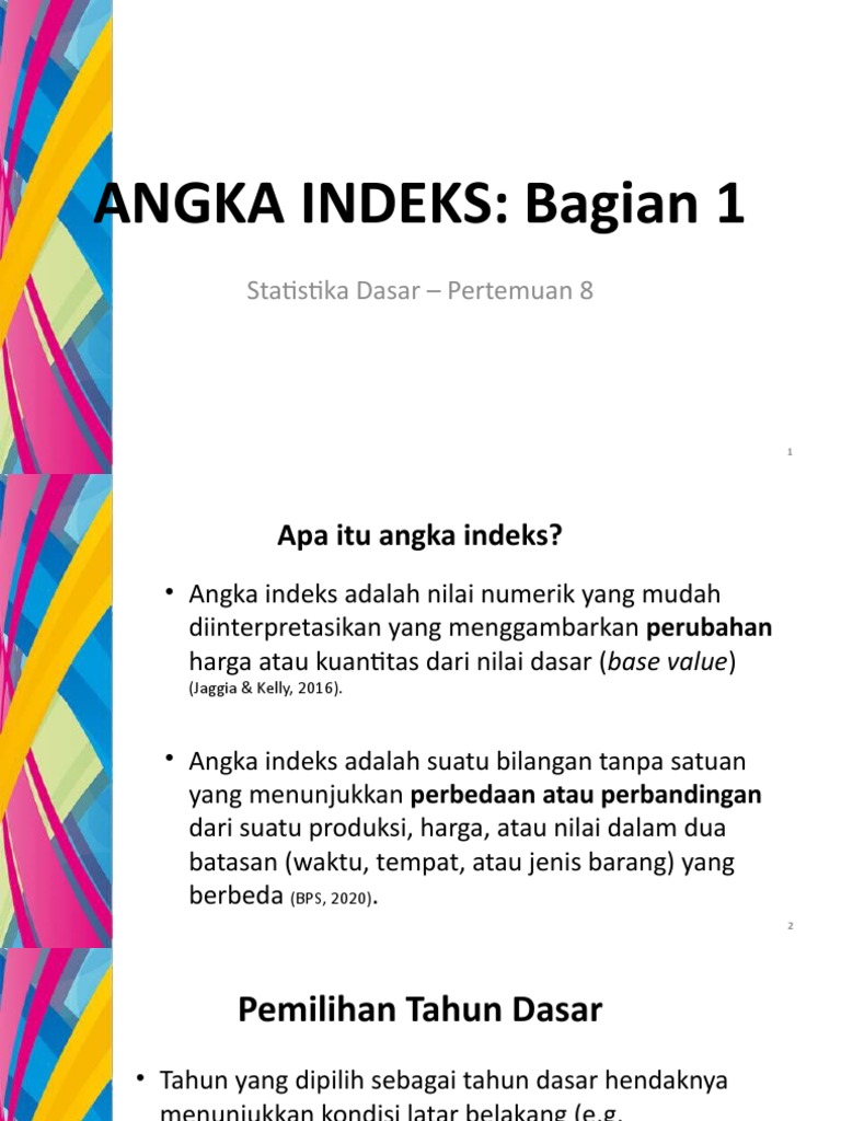 Angka Indeks - Bagian 1 | PDF