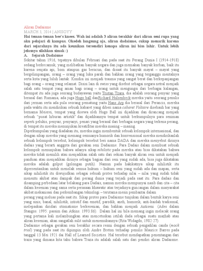 Aliran Dadaisme | PDF