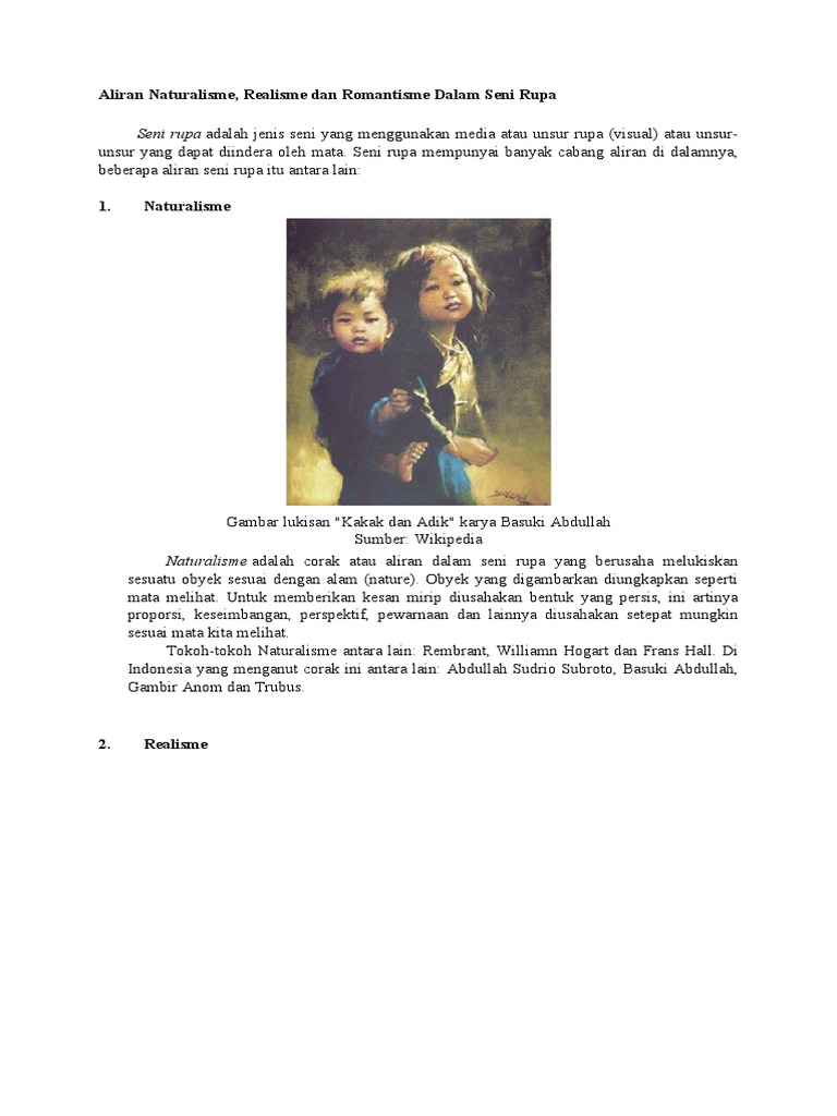 Perbandingan Naturalisme dan Realisme | PDF