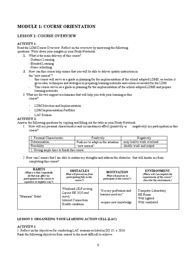 MODULE 1 Answer | PDF