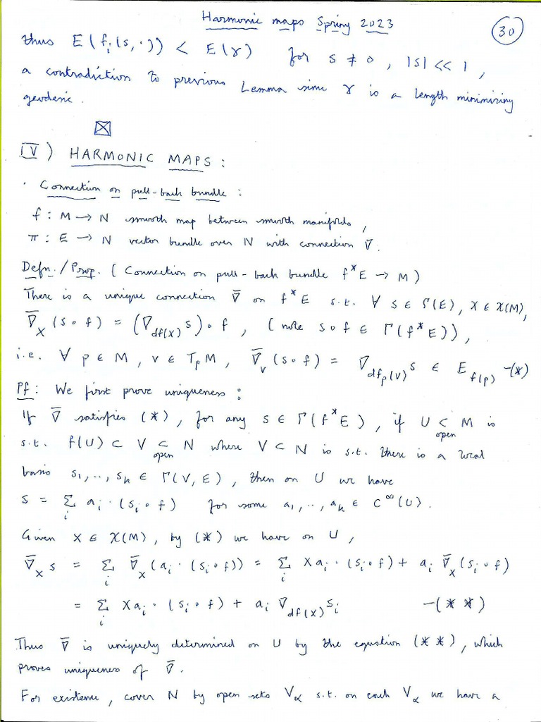 Harmonic maps Spring 2023 Properties of harmonic maps | PDF