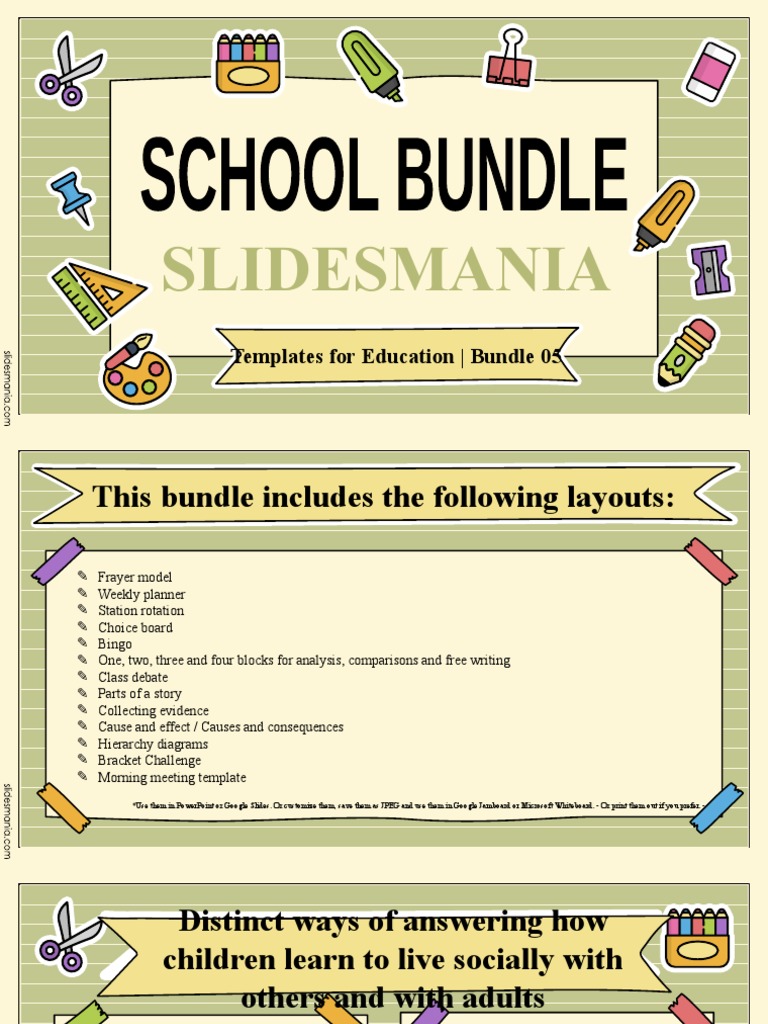School Bundle 05 SlidesMania | Download Free PDF | Literacy | Psychology