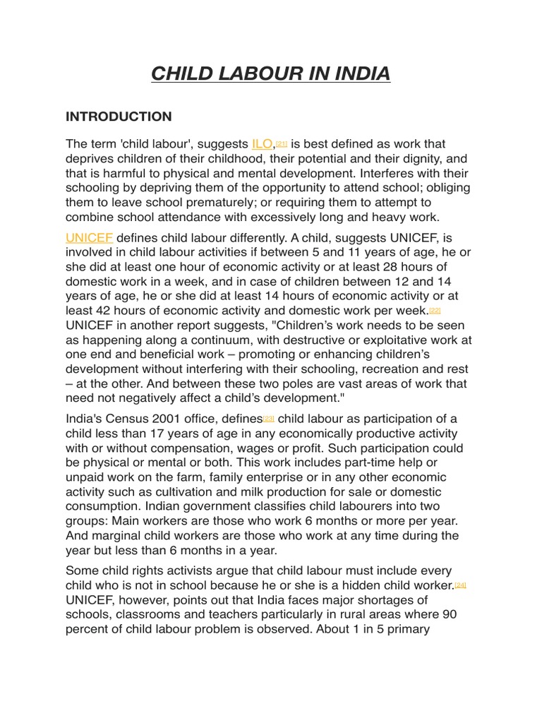 Child Labour in India PDF | Download Free PDF | Child Labour | Labour ...