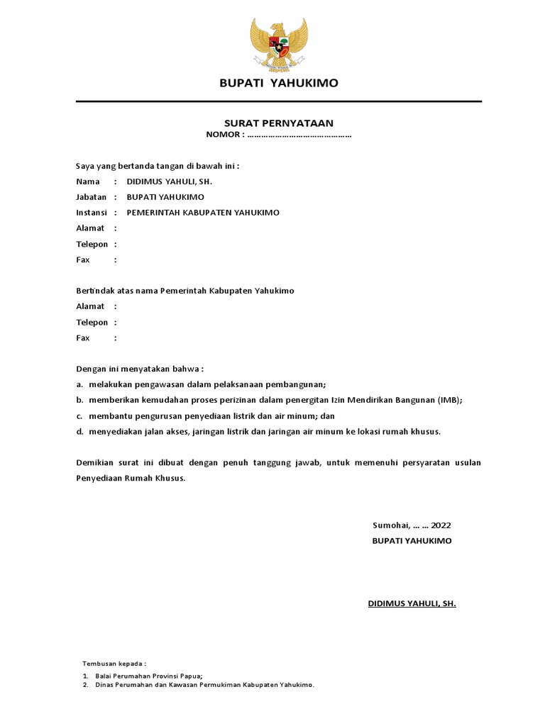 Format_Surat_Pernyataan_Bupati | PDF