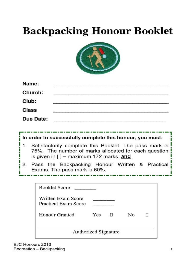 Backpacking Booklet | PDF