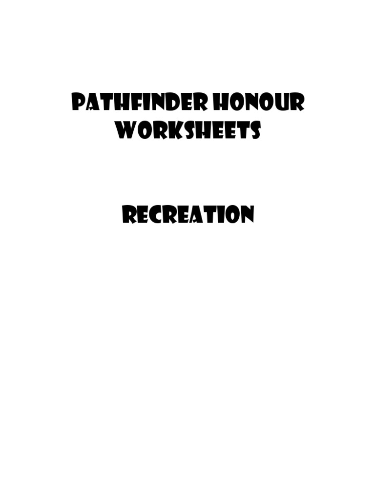 Pathfinder Honor Worksheets Overview | PDF | Rowing | Knot