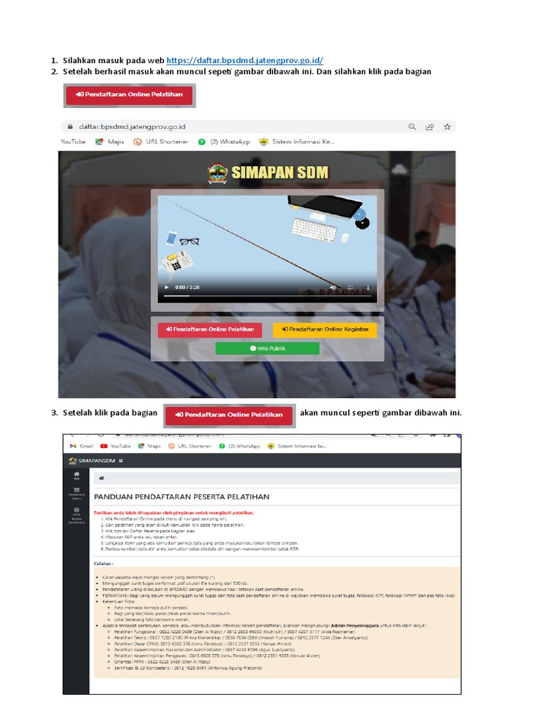 Panduan Pendaftaran Online SIMAPAN | PDF