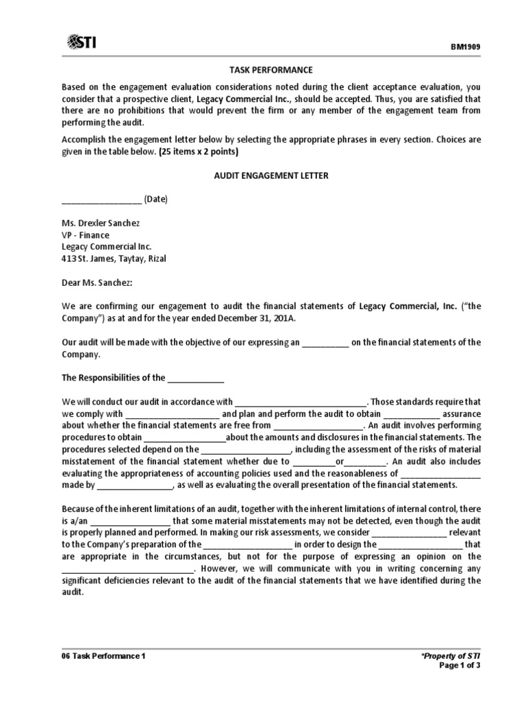 06 Task Performance 1 PDF | PDF | Audit | Financial Audit