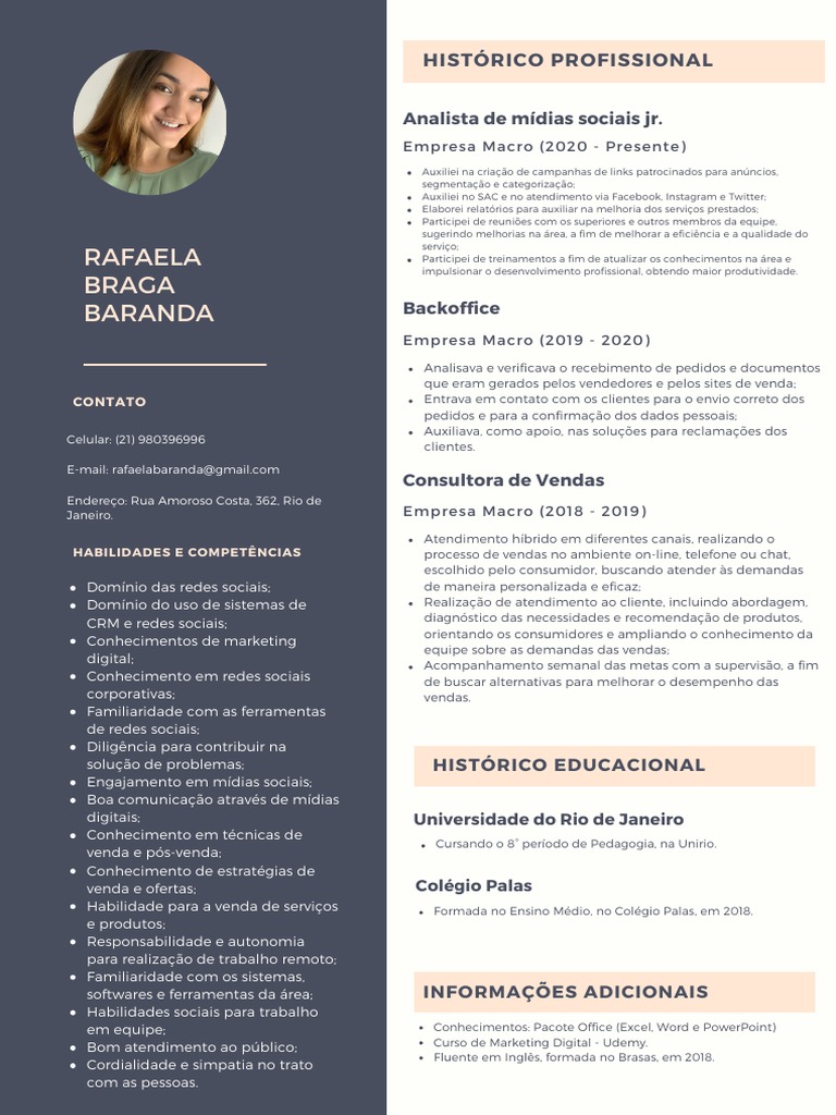 Currículo Rafaela Braga Baranda - 2023 PDF | PDF | Marketing | Informática
