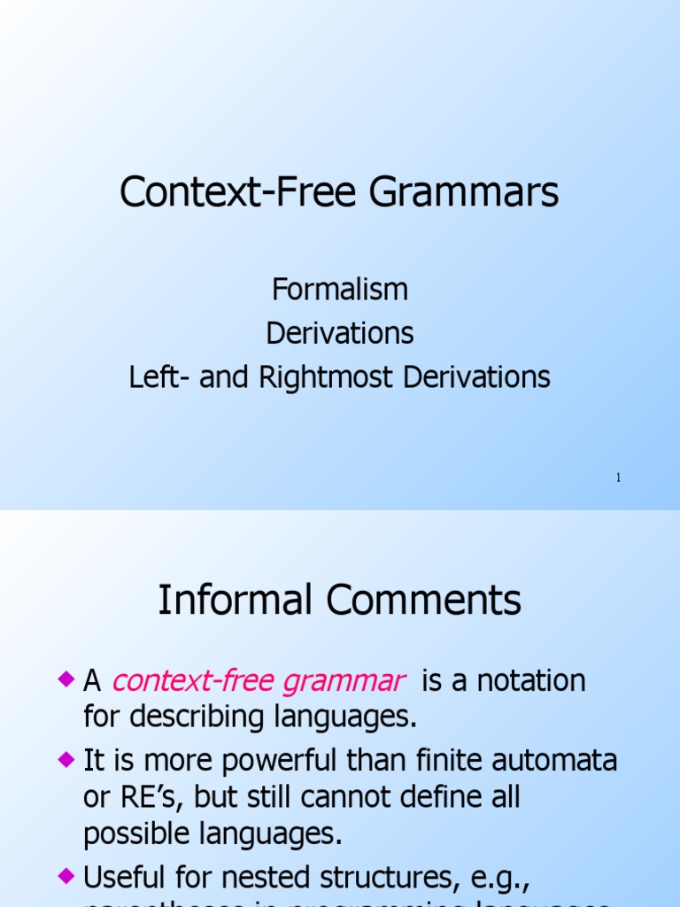 Context Free Grammar (CFG) | PDF