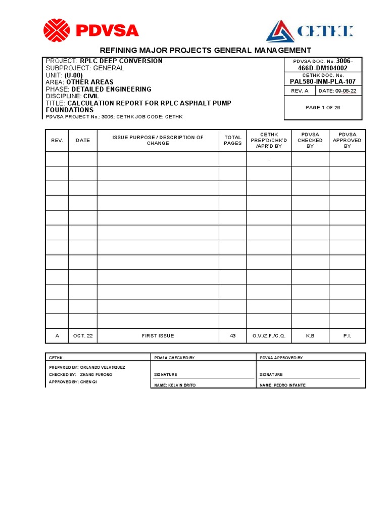 RPLC Asphalt Pump Foundation Report | PDF | Concrete | Geotechnical ...