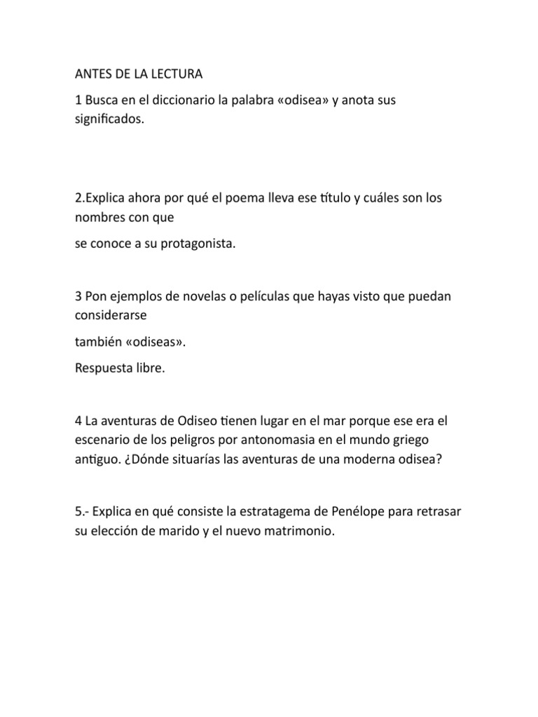 Antes de La Lectura | PDF