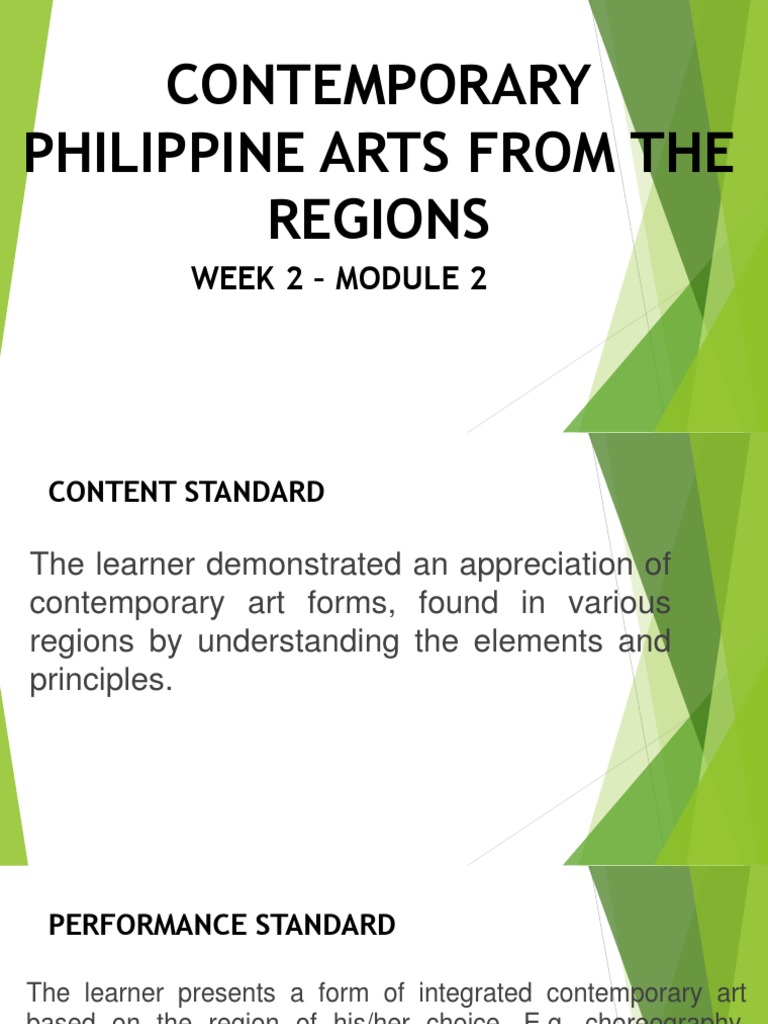 Cpar-Q1-Wk2-Contemporary Art Forms and Practices From The Different ...